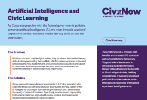 AI and Civic Learning One-Pager - CivxNow